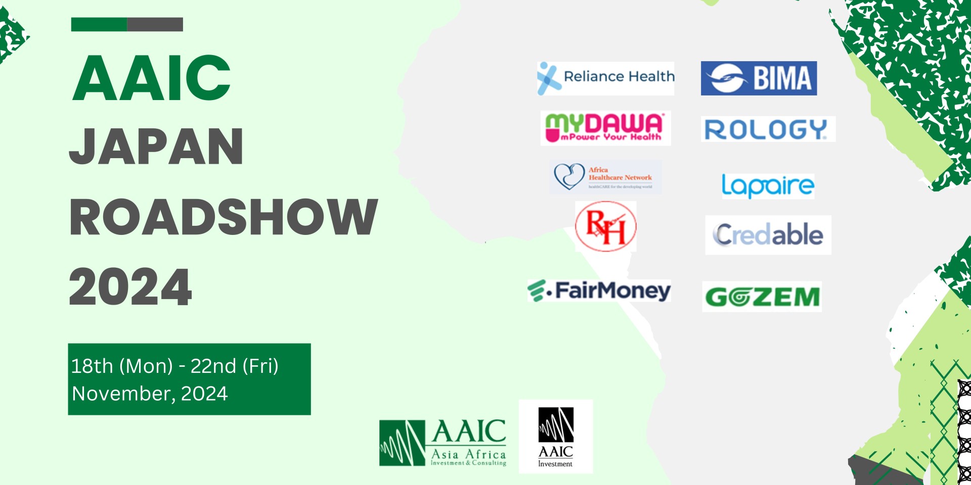 AAIC Japan Roadshowを開催（11月18日（月）～22日（金）） - AAIC Holdings